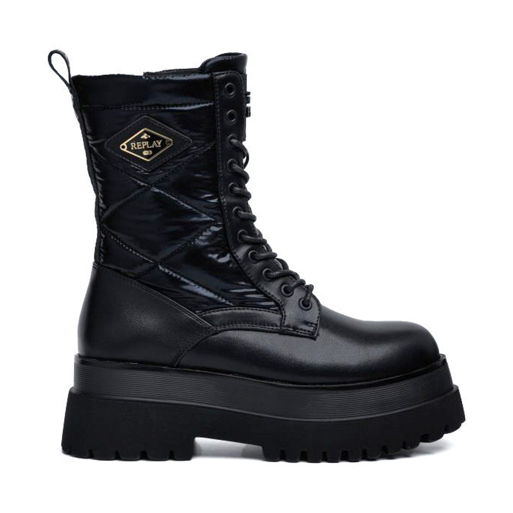 REPLAY ΜΠΟΤΑΚΙΑ ANY QUILT BLACK WOMENS SHOES - Raptopoulos Stores