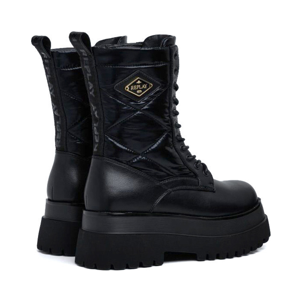REPLAY ΜΠΟΤΑΚΙΑ ANY QUILT BLACK WOMENS SHOES - Raptopoulos Stores